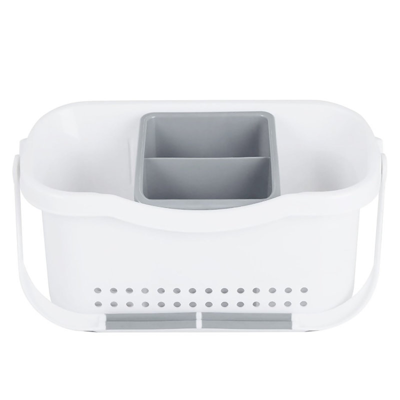 Rebrilliant White Grey Multipurpose Storage Organizer Caddy - 8.85"x4.92"x4.45" | Wayfair